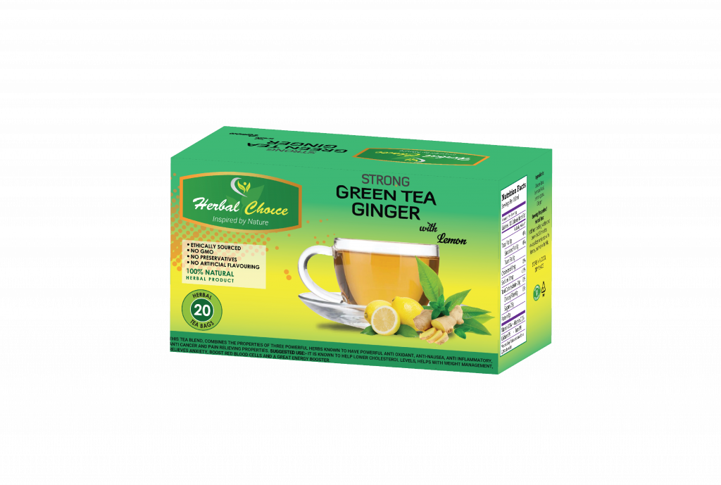 STRONG GREEN TEA GINGER WITH LEMON - Herbal Choice Tea